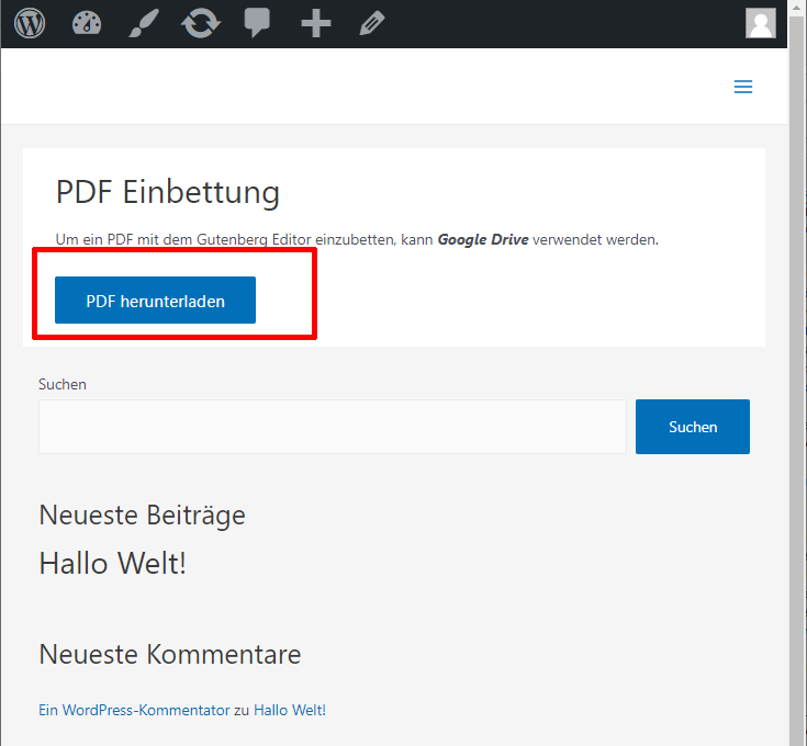 Wordpress pdf einbauen pdf button WordPress Webdesign SEO Blog Von Netzg nger Ren Dasbeck